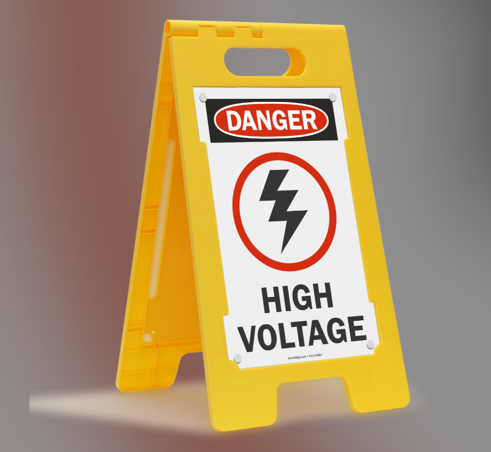 SmartSign Folding Floor Sign - High Voltage – Legacy EV